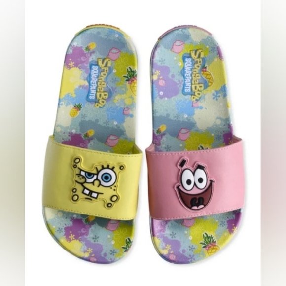 Ground Up | Shoes | Womens Ground Up Spongebob Slide Sandals Multicolor ...